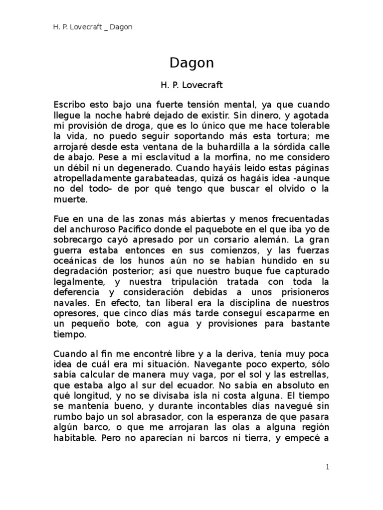 Dagon | PDF | HP Lovecraft | Luna