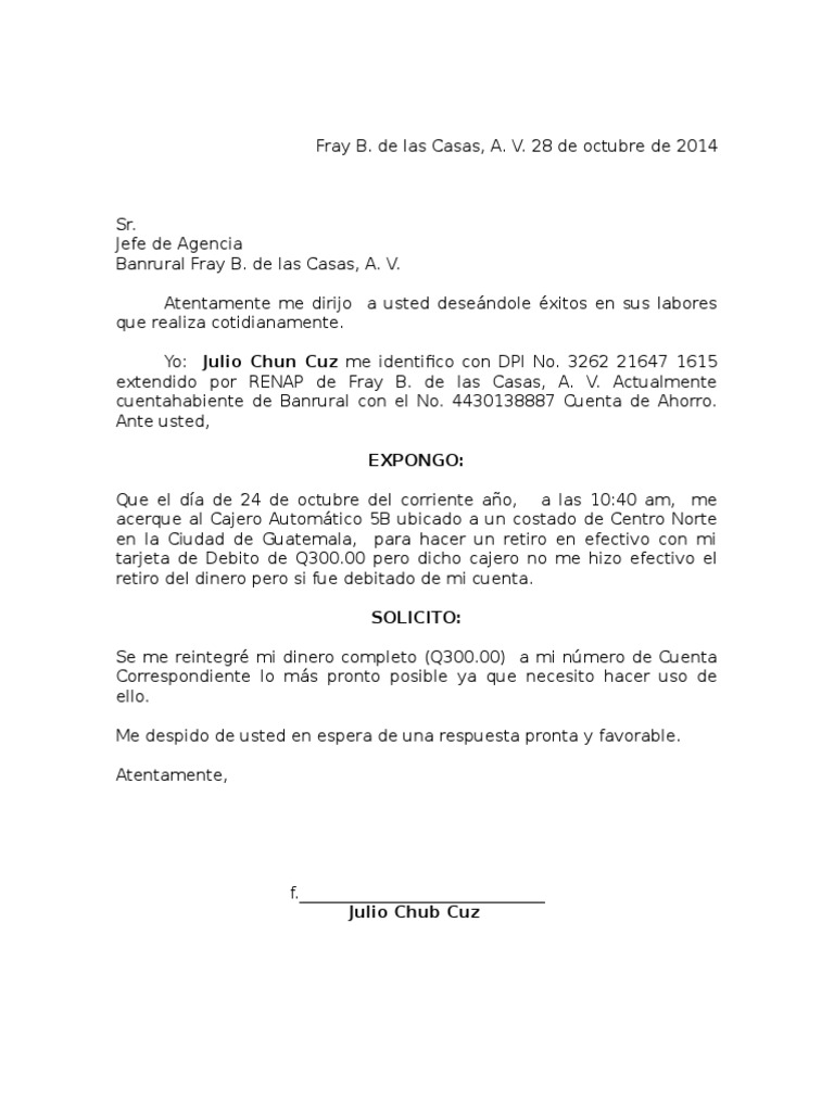 SOLICITUD BANRURAL Reintegro | PDF | Finanzas y dinero | Política