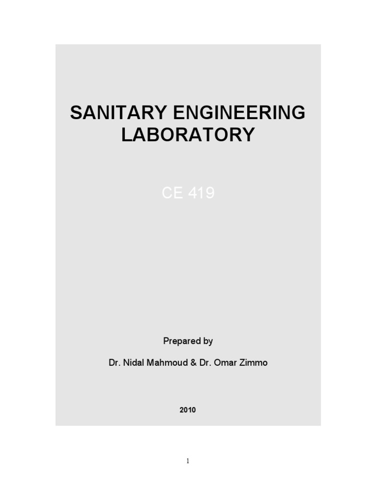 Sanitary Laboratory Manual | PDF | Alkalinity | Salinity