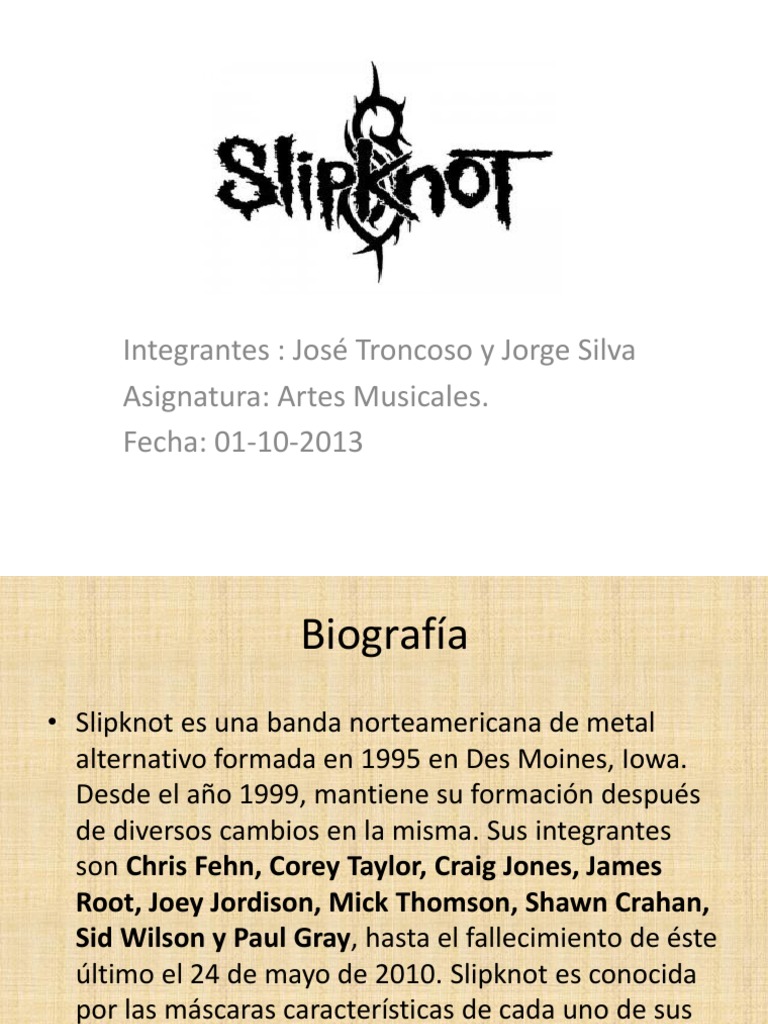 Presentación de Slipknot | PDF | Grupos musicales | Industria de la música