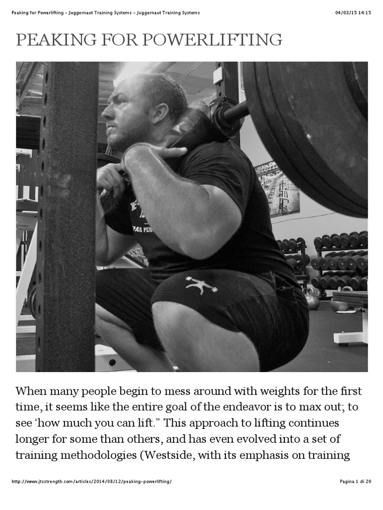 Peaking For Powerlifting | PDF | Physical Fitness | Strength Training