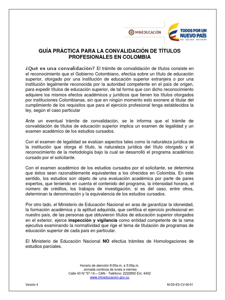 Guía completa sobre el proceso de convalidación de títulos profesionales obtenidos en el ...