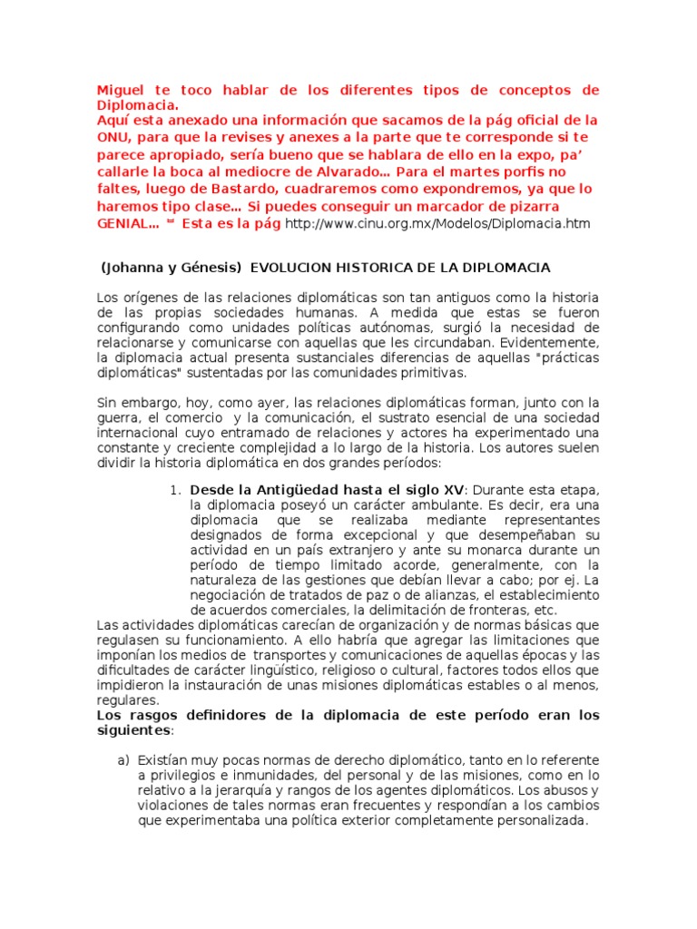 Evolucion Historica de La Diplomacia Imprimir Evolucion Historica de La Diplomacia Imprimir
