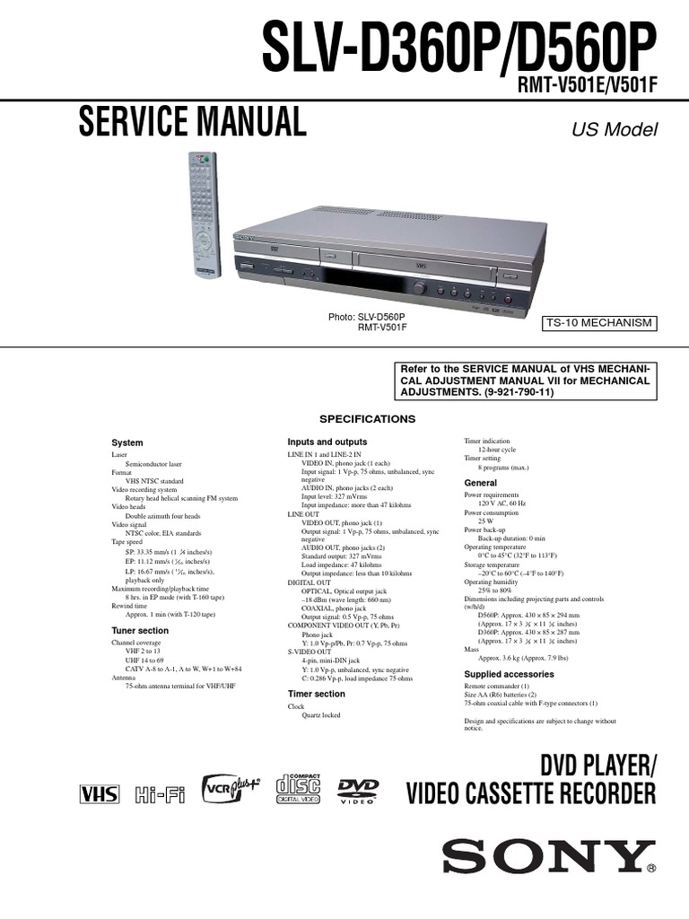 Videocasetera Sony VHS SLV-D360P | PDF | Compact Disc | Electrostatic ...