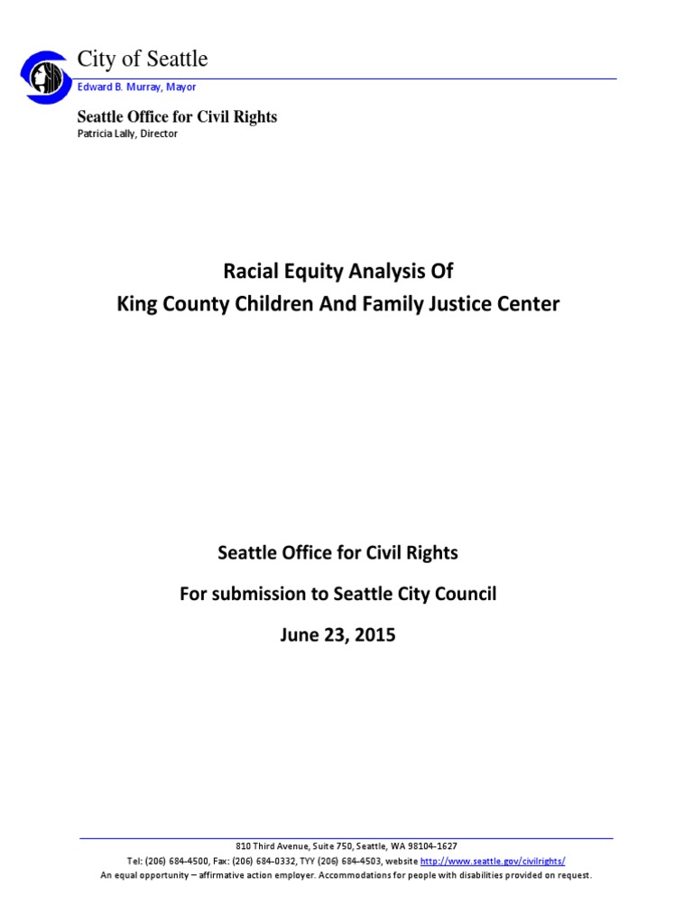 Racial Equity Analysis of King County Children and Family Justice ...