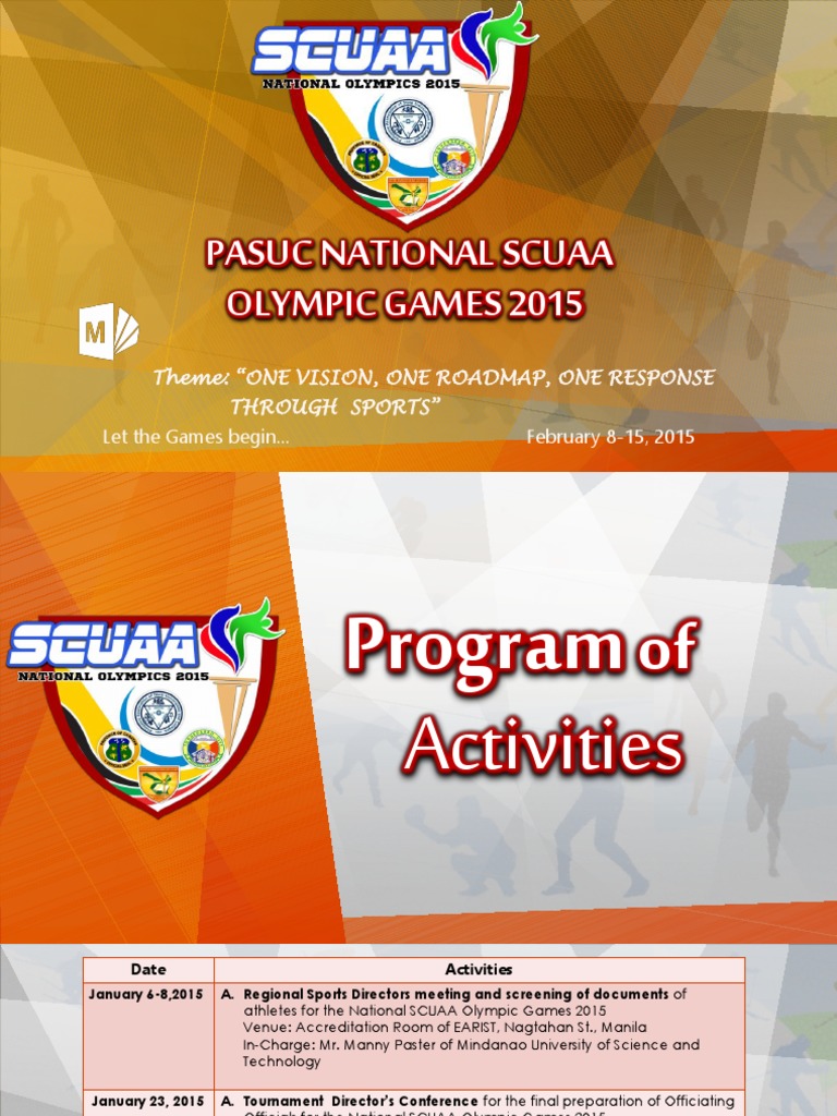 SCUAA Program Activities | PDF | Sports | Leisure