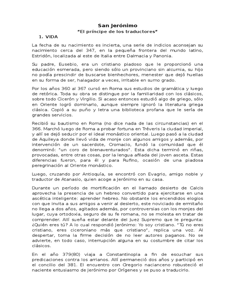 San Jerónimo | PDF | Jerome | Origen