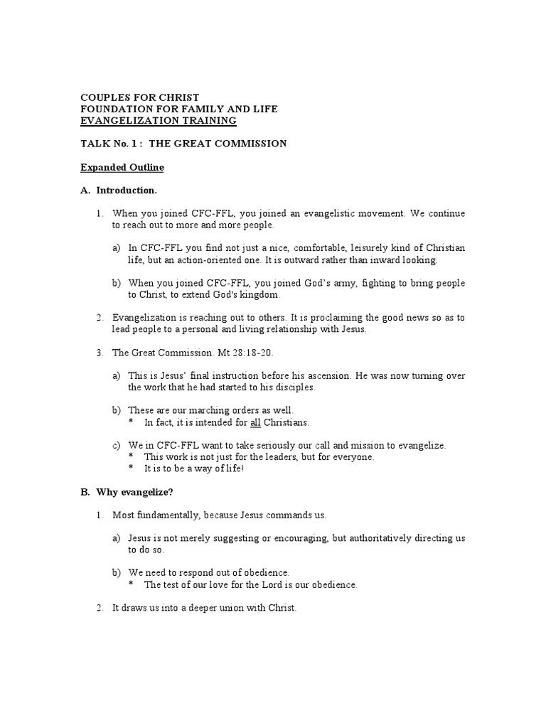 The Great Commission | PDF | Evangelism | Great Commission