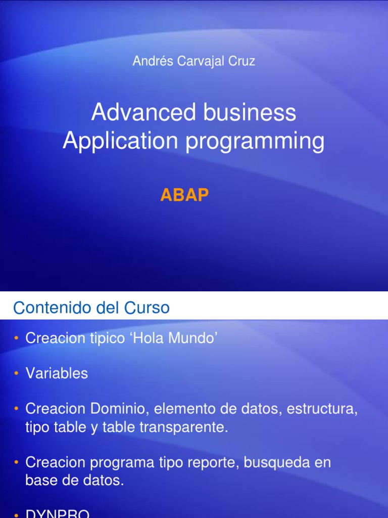 Sap - Abap | PDF | Lenguaje de programación | SQL