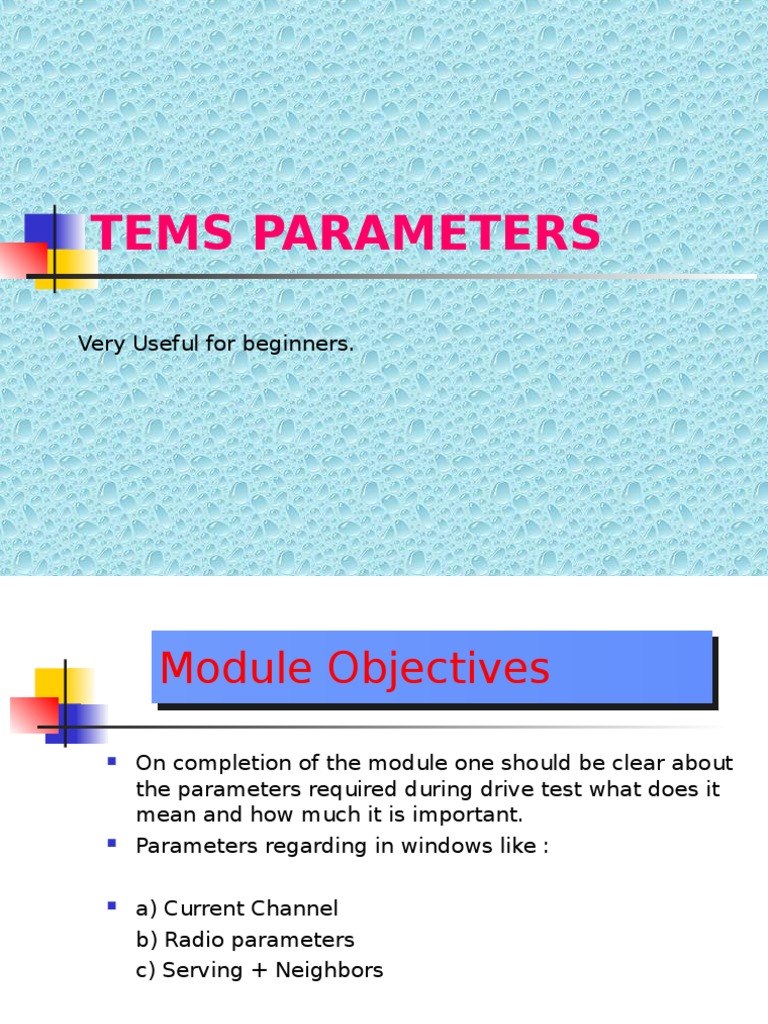 An Introduction to Key TEMS Parameters for Drive Testing: Current ...