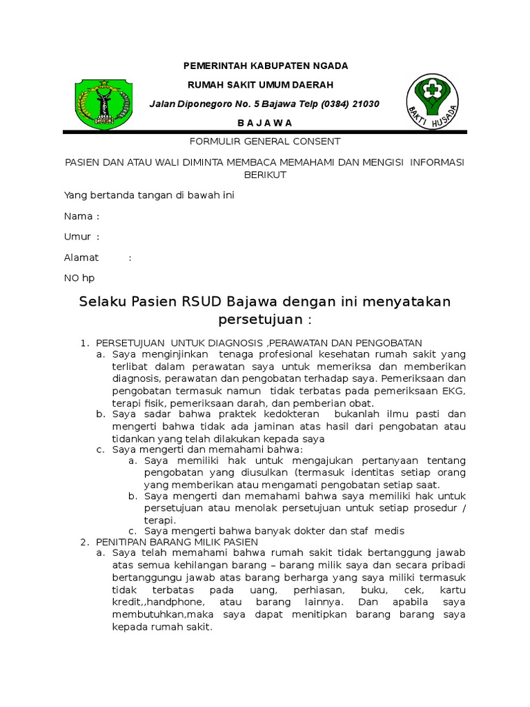 Formulir General Consent | PDF