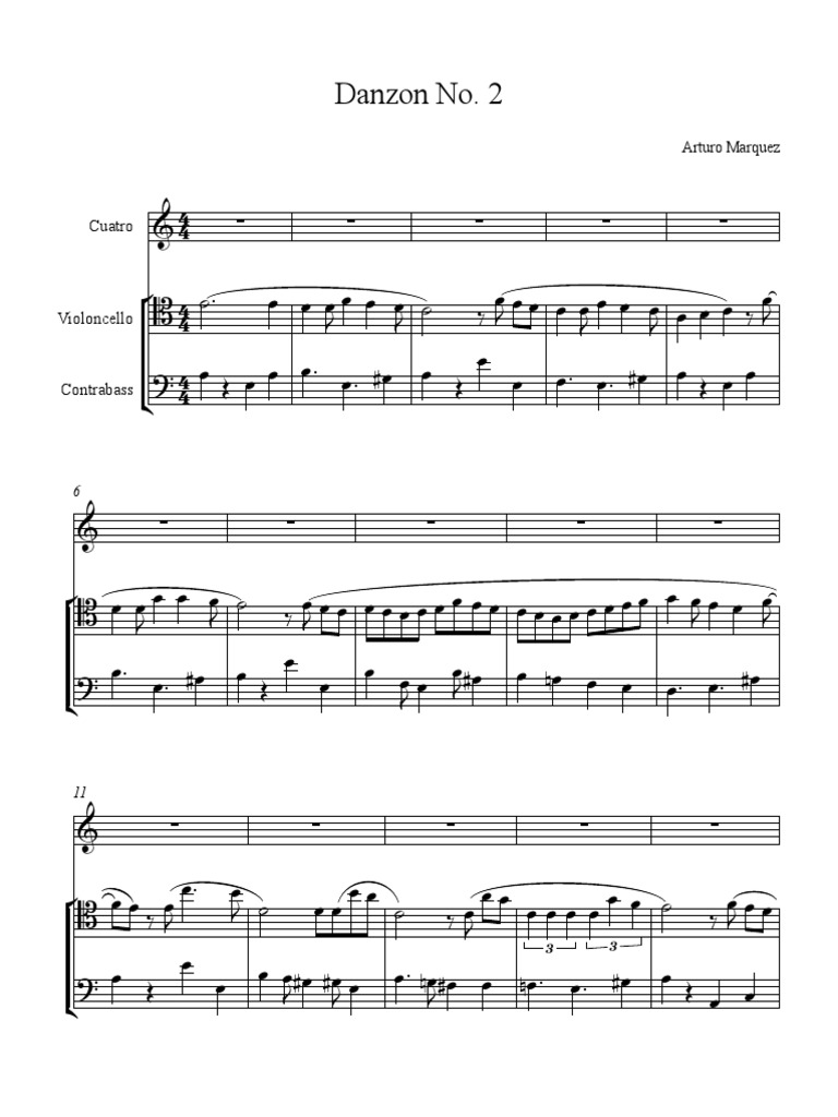 Marquez Danzon No 2 (Cuatro, 'Cello, Bass) | PDF | Instruments à corde | Production musicale