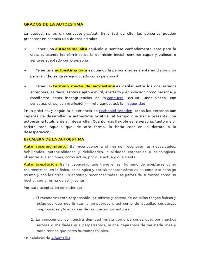 AUTOESTIMA | PDF | Autoestima | Ciencias del comportamiento