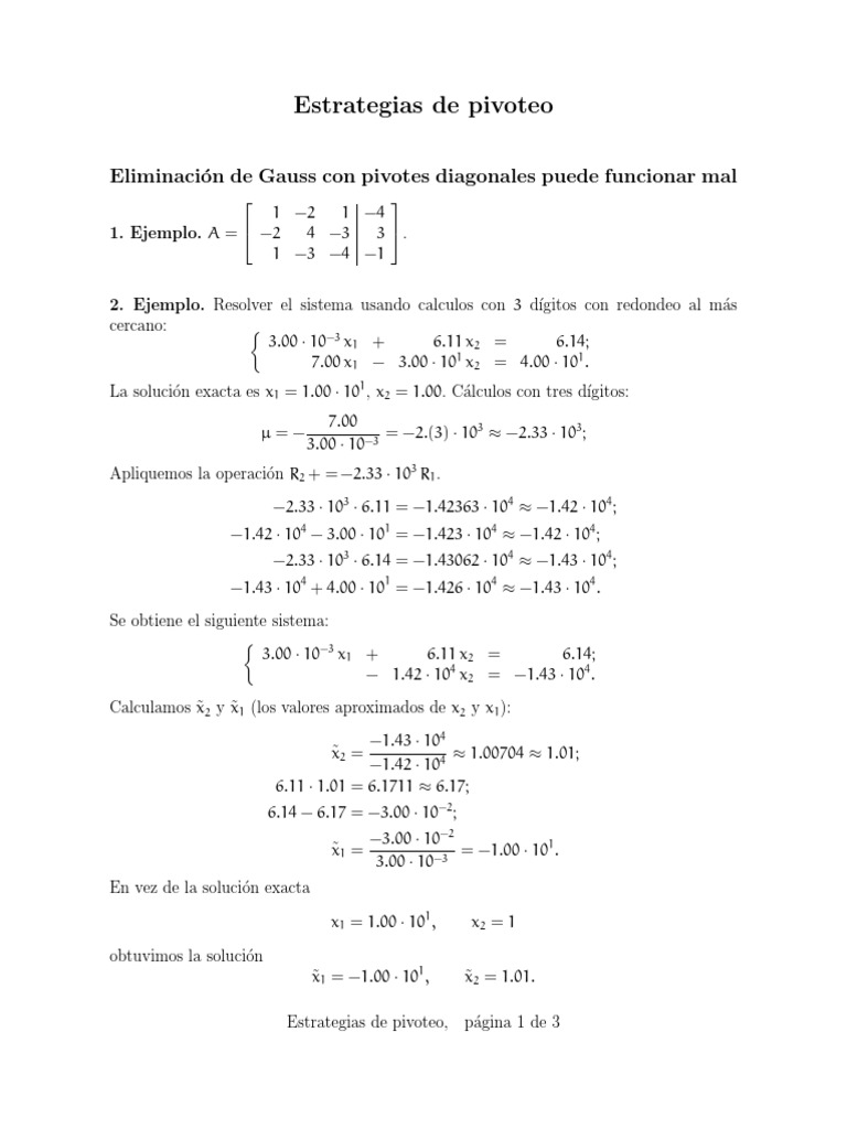Estrategias de Pivoteo | PDF | Álgebra | Áreas de informática