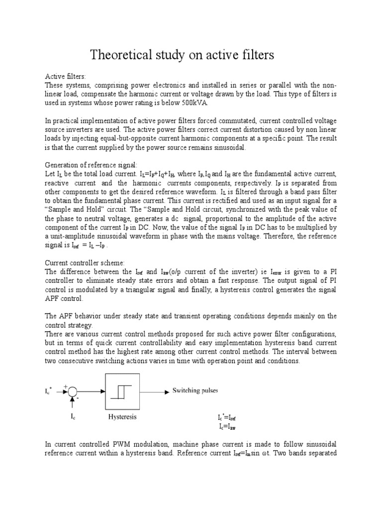 Active Power Filter Control Strategies | PDF | Power Inverter | Signal ...