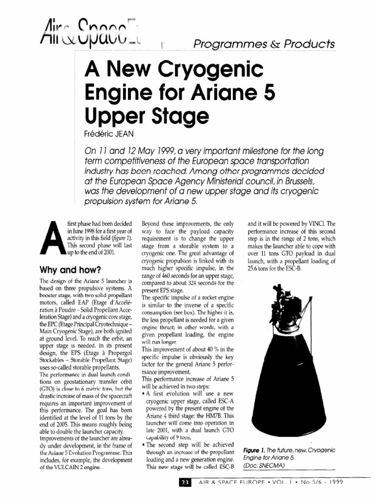 New Cryogenic Engine For Ariane 5 Upper Stage | PDF | Rocket Engine ...