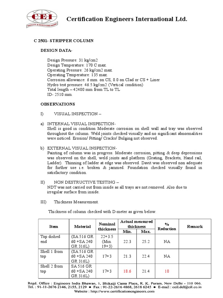 Certification Engineers International LTD.: C 2501-Stripper Column ...