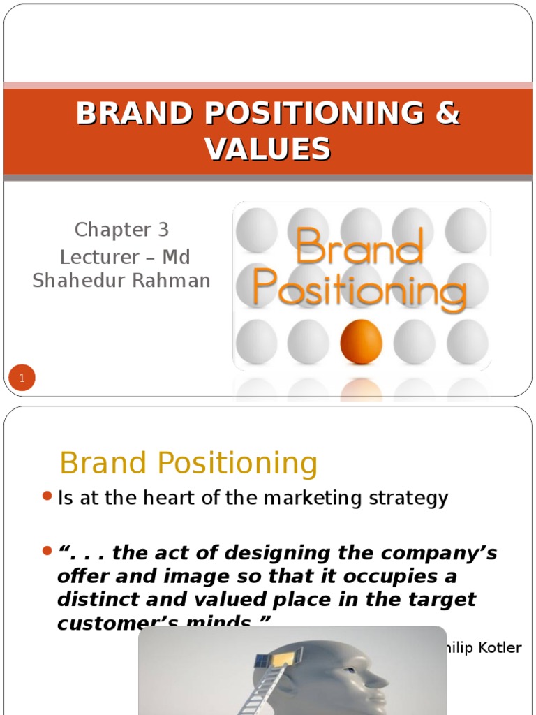 Chapter 3 - Brand Positioning and Values | PDF | Brand | Market ...