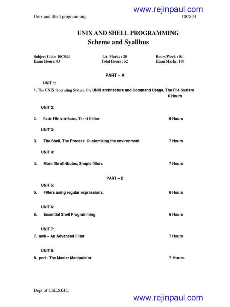 Notes of Unix and Shell Programmning | PDF | Computer File | Unix