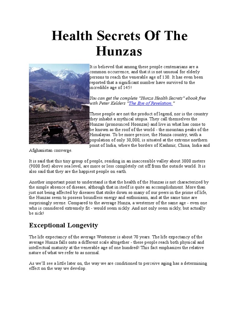 Hunza Diet Secrets for Longevity | PDF | Breads | Dough