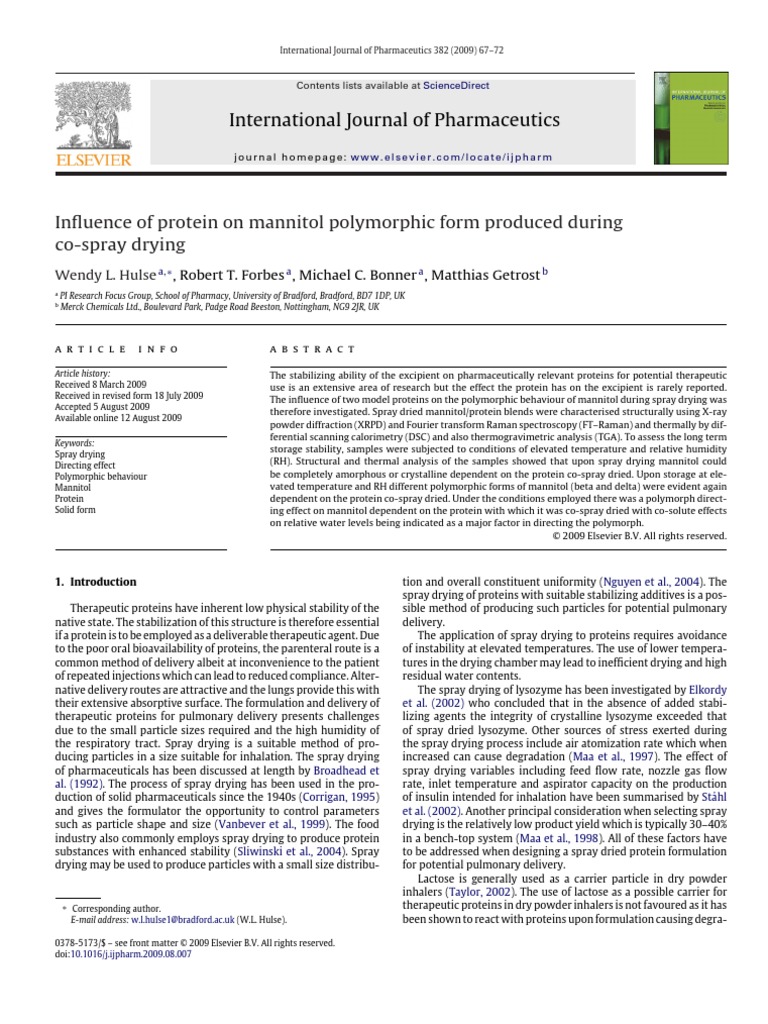 Mannitol Polymorphic Form | PDF | Differential Scanning Calorimetry ...