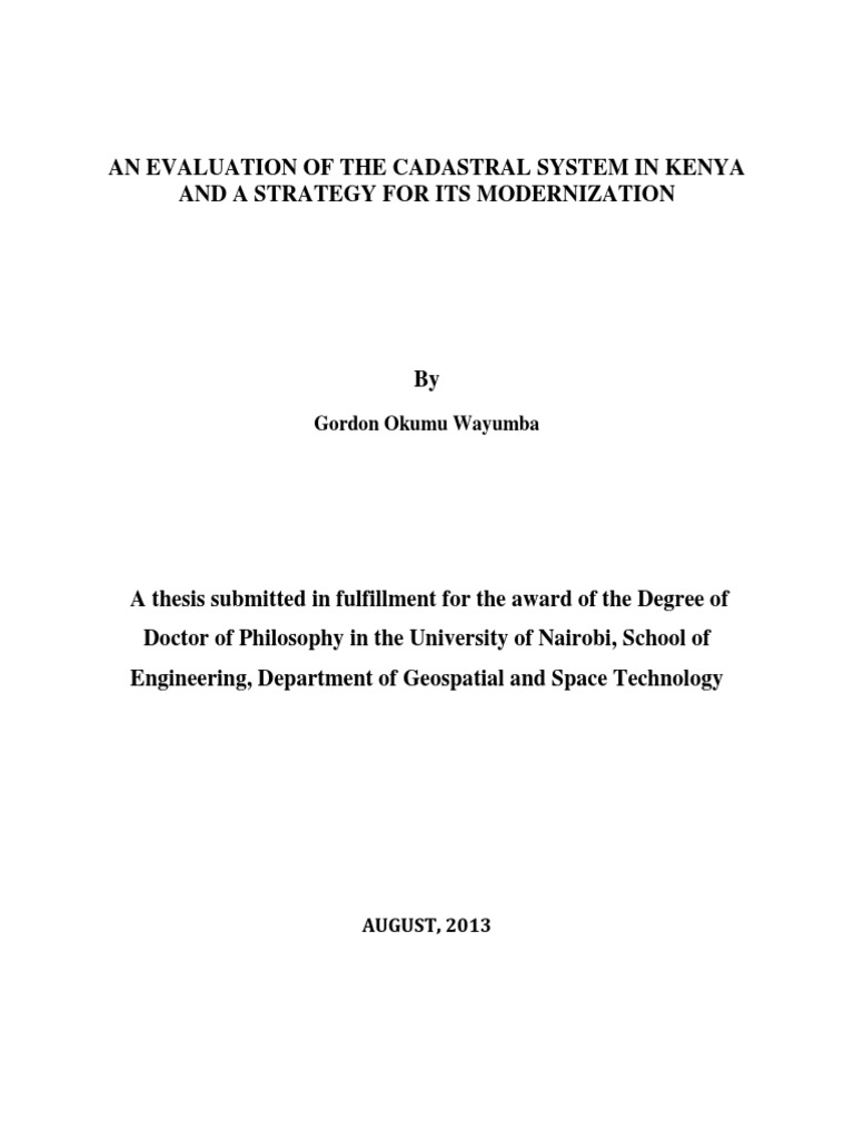Modernizing Kenya's Cadastral System | PDF | Geographic Information ...