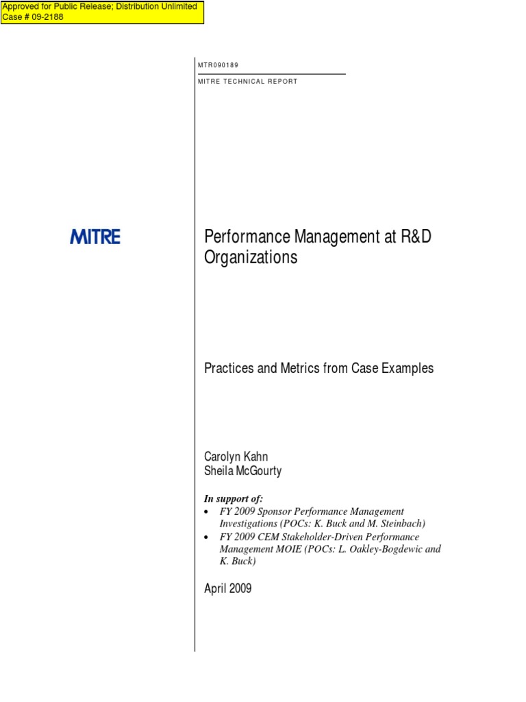Performance Metrics For R&D | PDF | Research And Development | Innovation