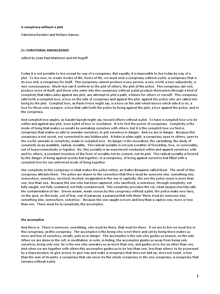 A Conspiracy Without A Plot | PDF