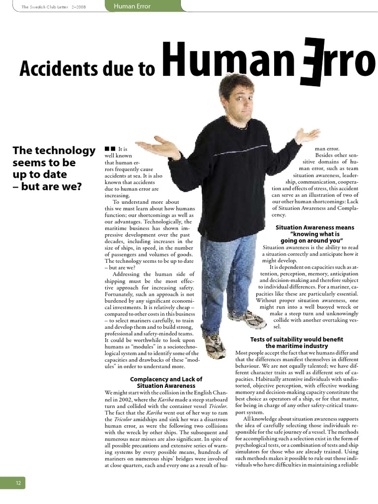 Accidents Due To Human Error Are Increasing in The Maritime Industry ...