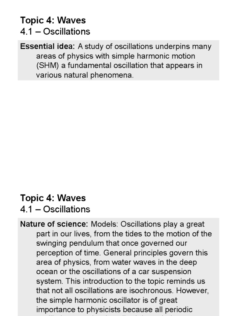 IB Physics Oscillations | PDF | Frequency | Oscillation