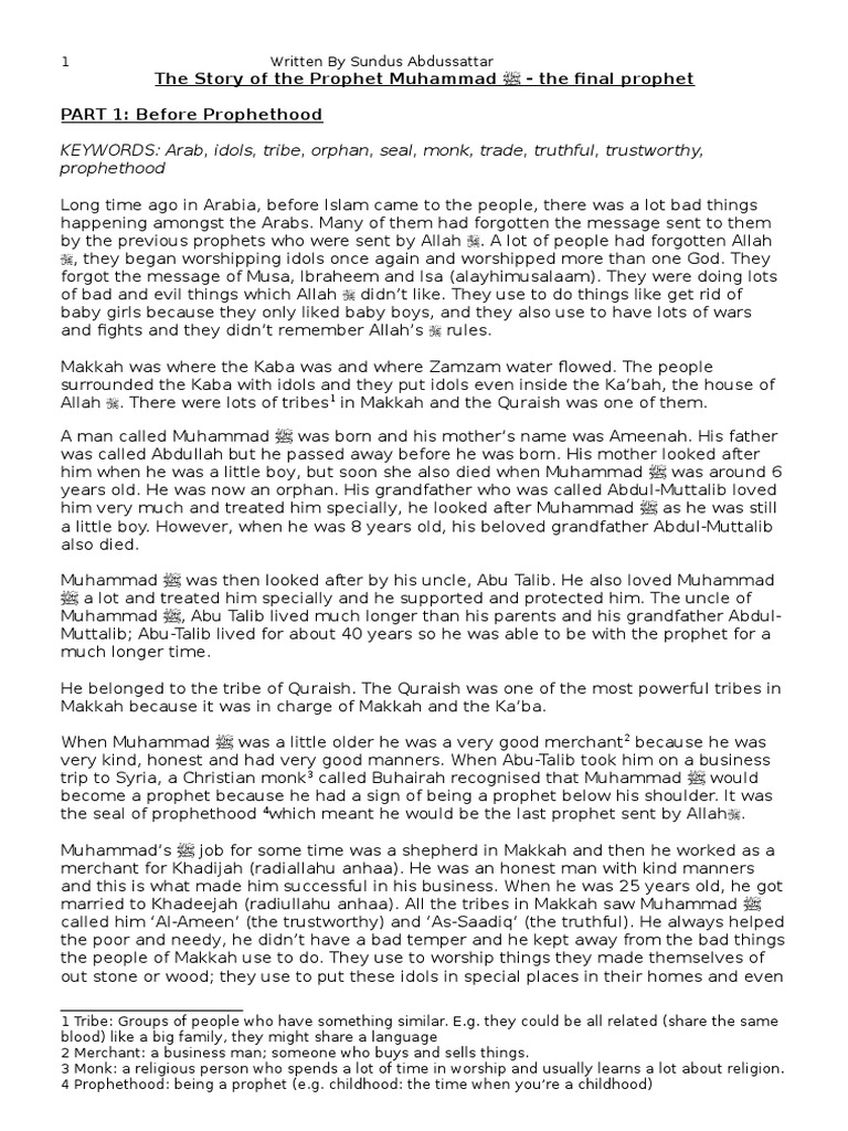 Life of Prophet Muhammad: Early Years | PDF | Muhammad | Prophets And ...