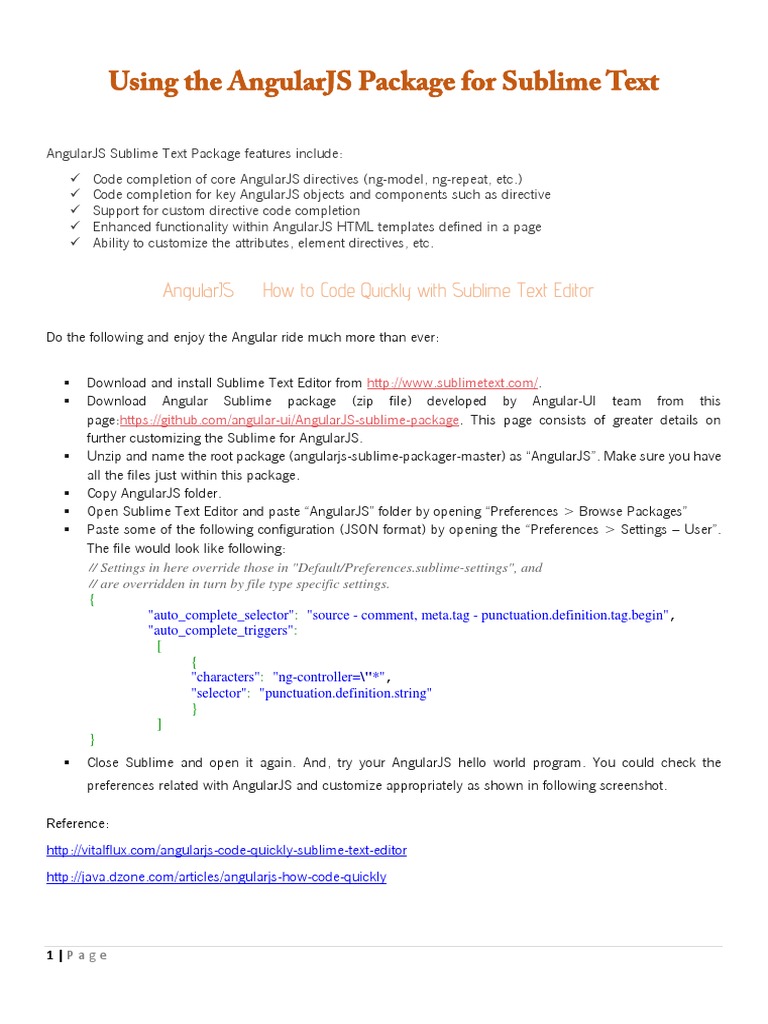 Using The AngularJS Package For Sublime Text | PDF | Angular Js | Scope (Computer Science)