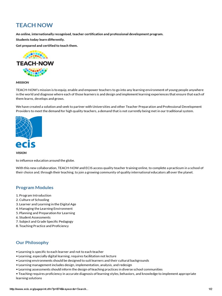 Teach Now | PDF | Teachers | Teacher Education