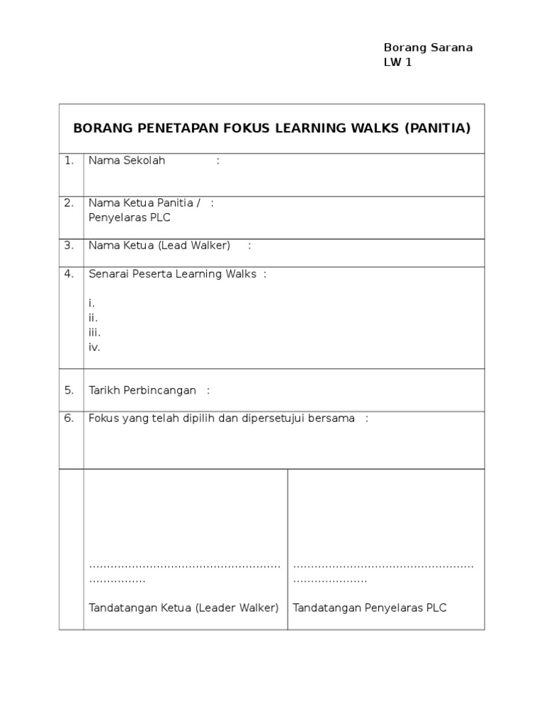Tool Kit Learning Walk PLC | PDF