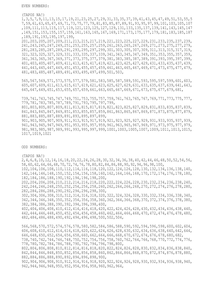 Odd and Even Numbers | PDF