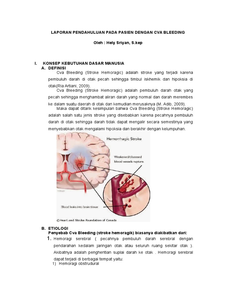 Laporan Pendahuluan Pada Pasien Dengan Cva Bleeding | PDF