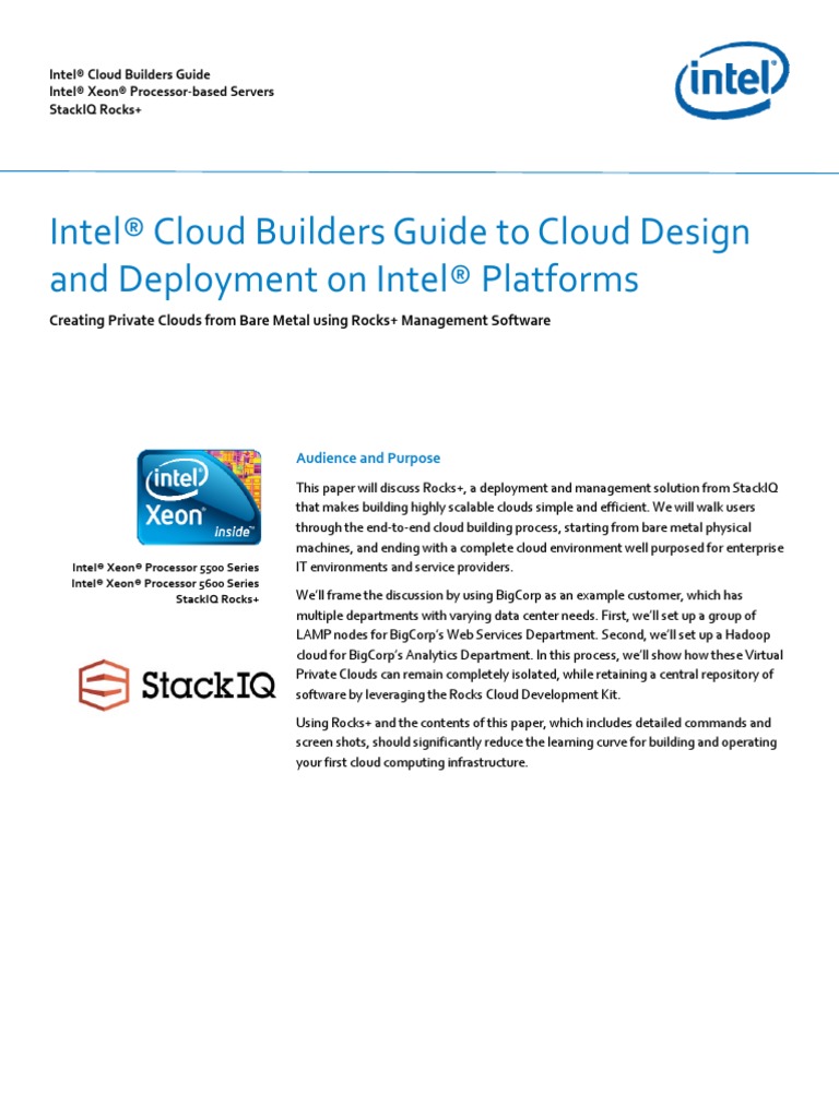 Intel | PDF | Computer Cluster | Cloud Computing