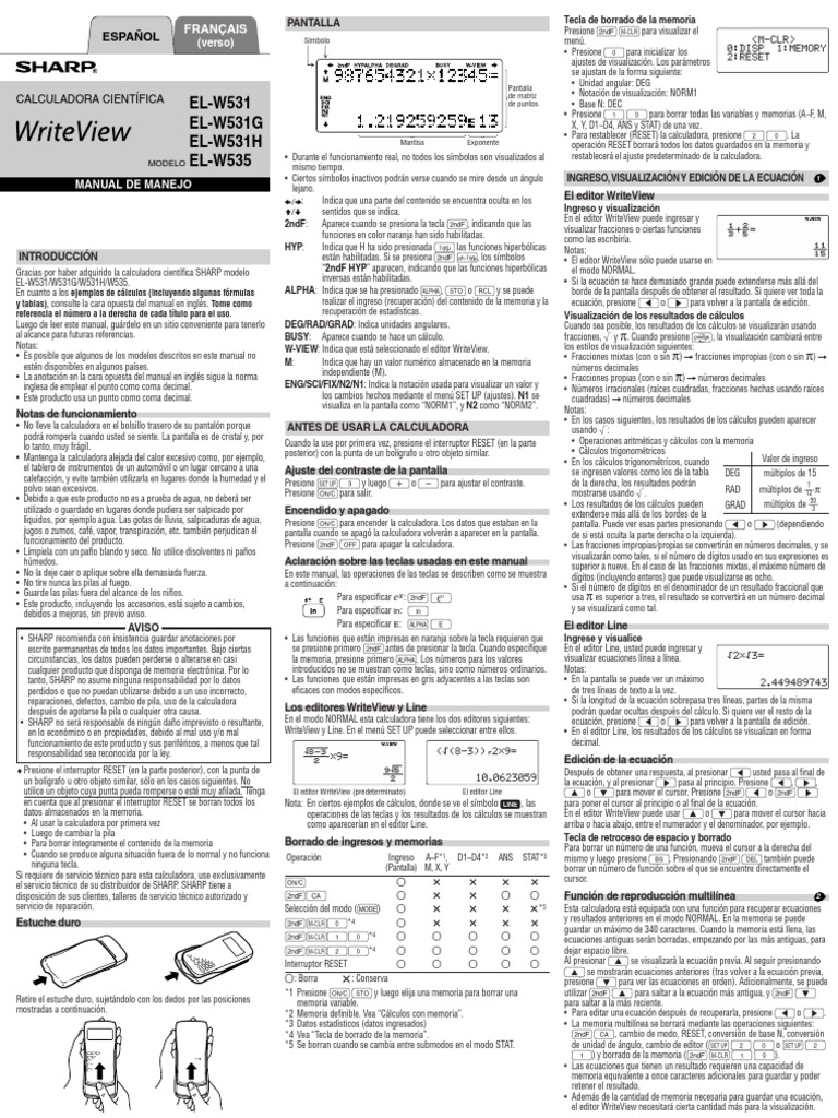 Manual Calculadora | PDF | Fracción (Matemáticas) | Calculadora