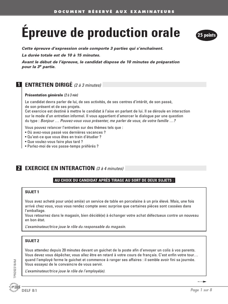 Sujets de production orale DELF B1 | PDF | Voitures | Fumée du tabac