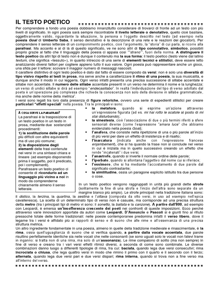 Testo Poetico | PDF