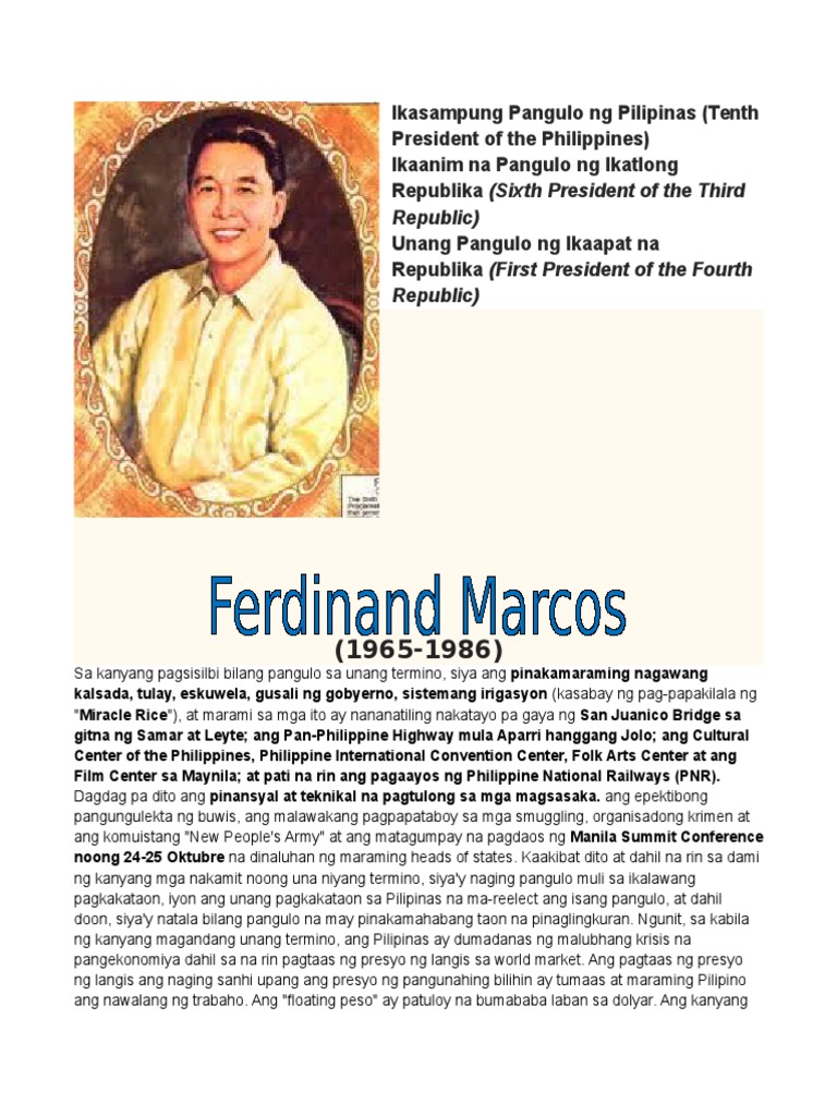 Ferdinand Marcos Talambuhay