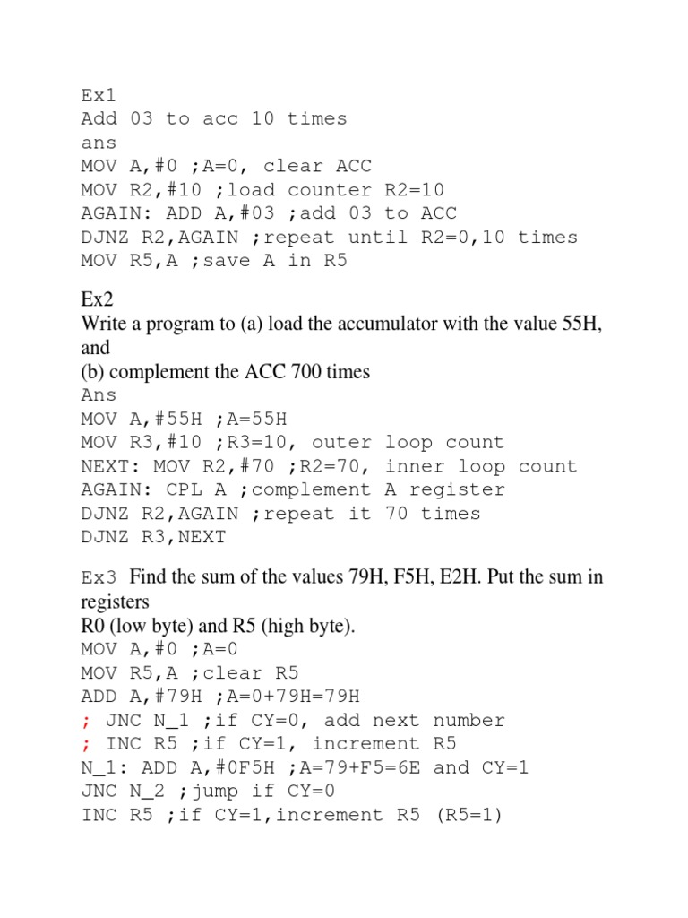 8051 Programs | Download Free PDF | Electrical Engineering | Digital ...