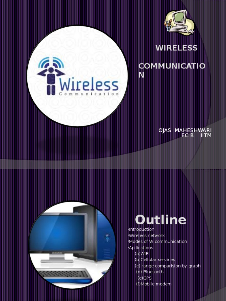 Wireless Communicatio N: Ojas Maheshwari Ec B Iitm | PDF | Wireless | Wi Fi