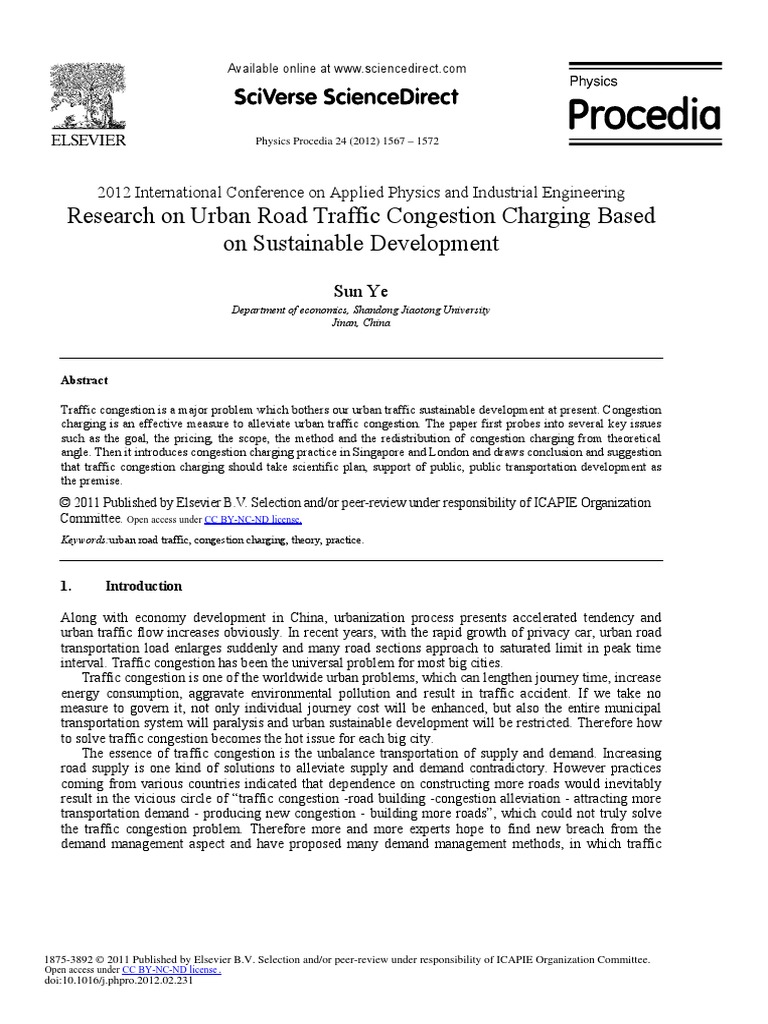 Traffic Congestion PDF | Download Free PDF | Traffic Congestion | Traffic