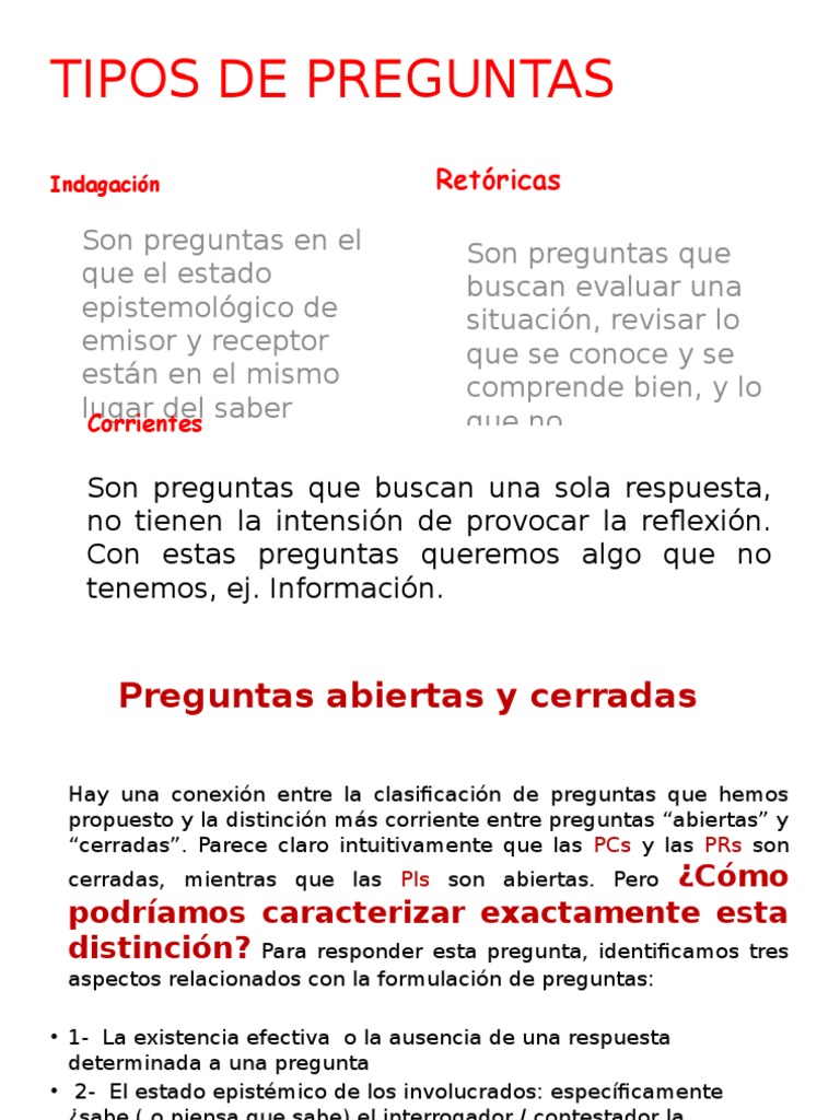 Tipos de Preguntas | PDF | Evidencia | Verdad