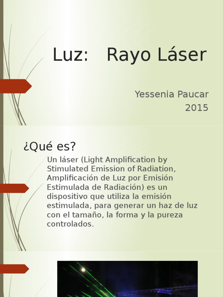 Qué es y cómo funciona el rayo láser | PDF | Láser | Radiación ...