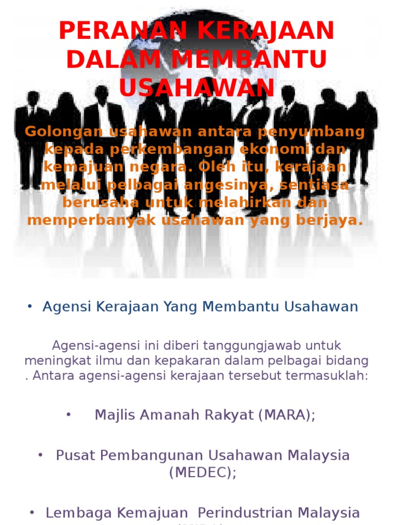 Peranan Kerajaan Dalam Membantu Usahawan | PDF