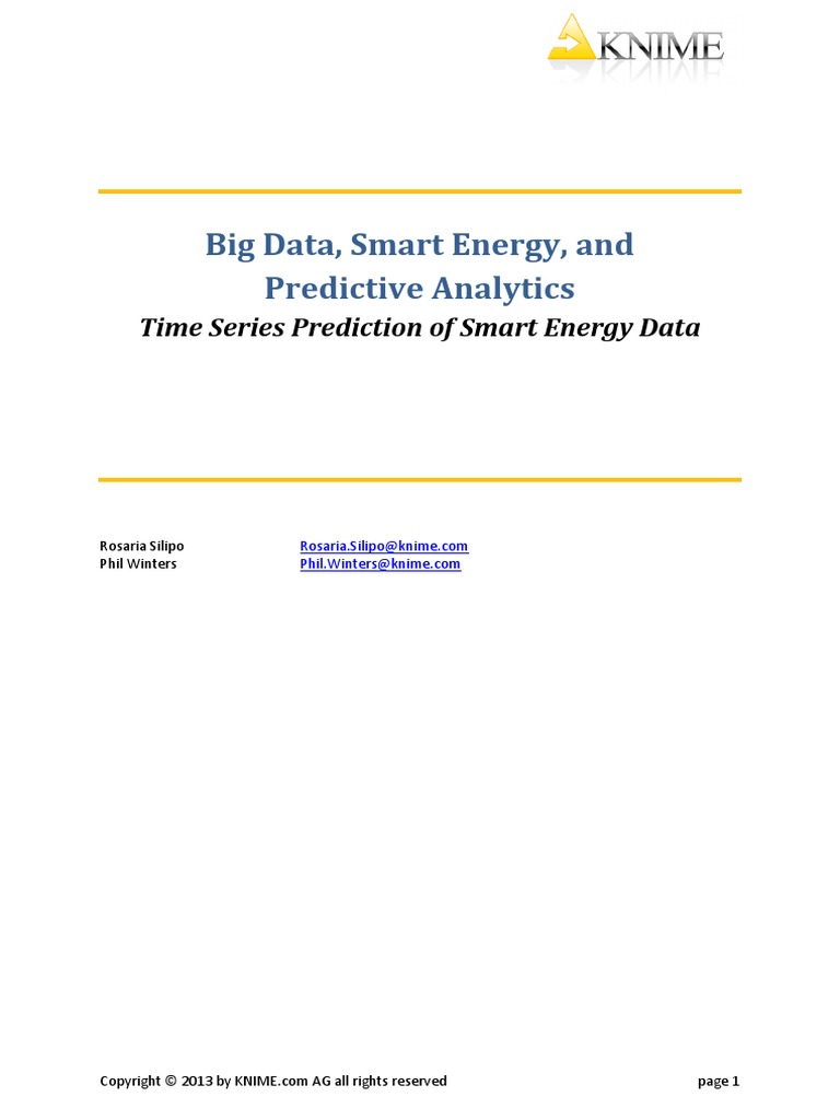 Knime Bigdata Energy Timeseries Whitepaper | PDF | Time Series | Big Data