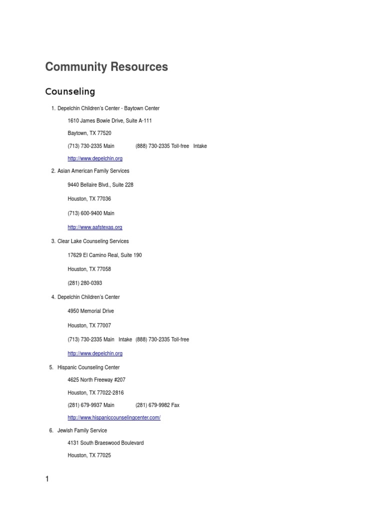 Community Resources | PDF