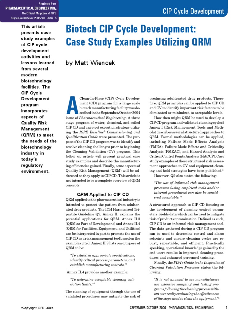 CIP Cycle Development ISPE | PDF | Risk Management | Science